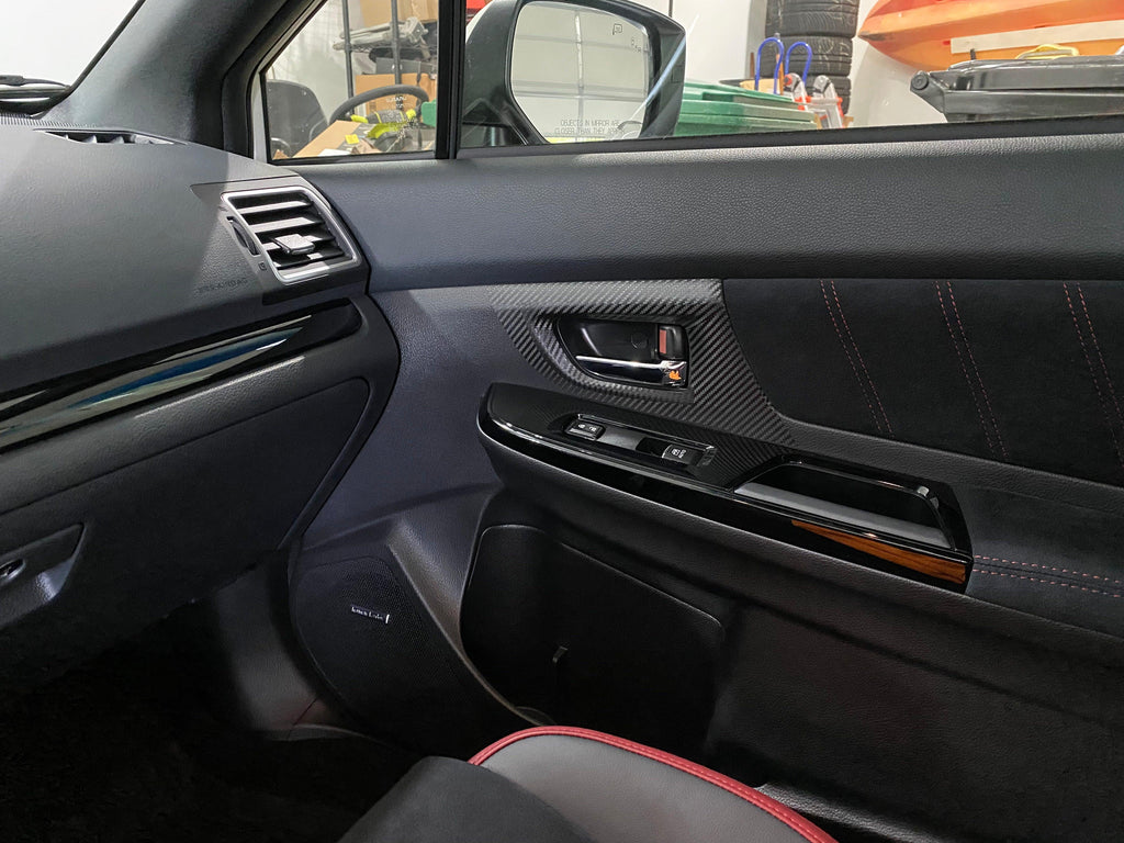 3D Carbon Interior Door Handle Trim Overlays - 2015-2021 WRX / STI ...